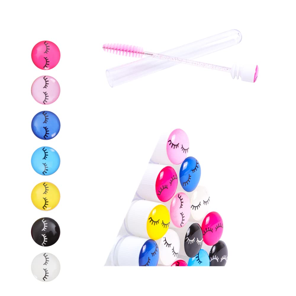 20 Pcs Disposable Mascara Brushes Diamond Eyelash Spoolies Makeup Brush Mascara Wand in Sanitary Tube Lash Supplies (Black) …