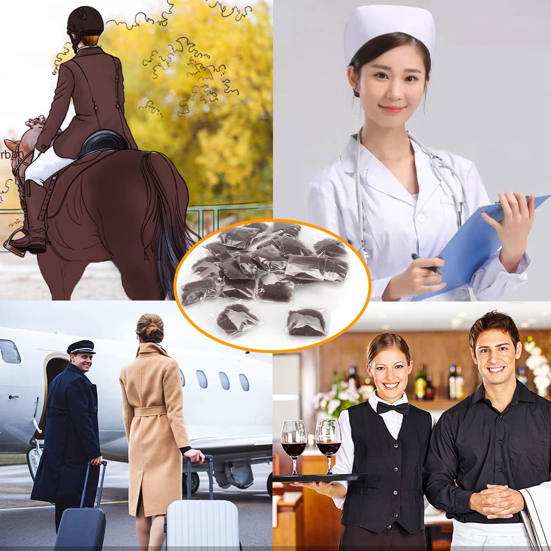 20 Pcs Hair Nets for Women Bun,Invisible Hair Nets Elastic Edge Mesh (Coffee)