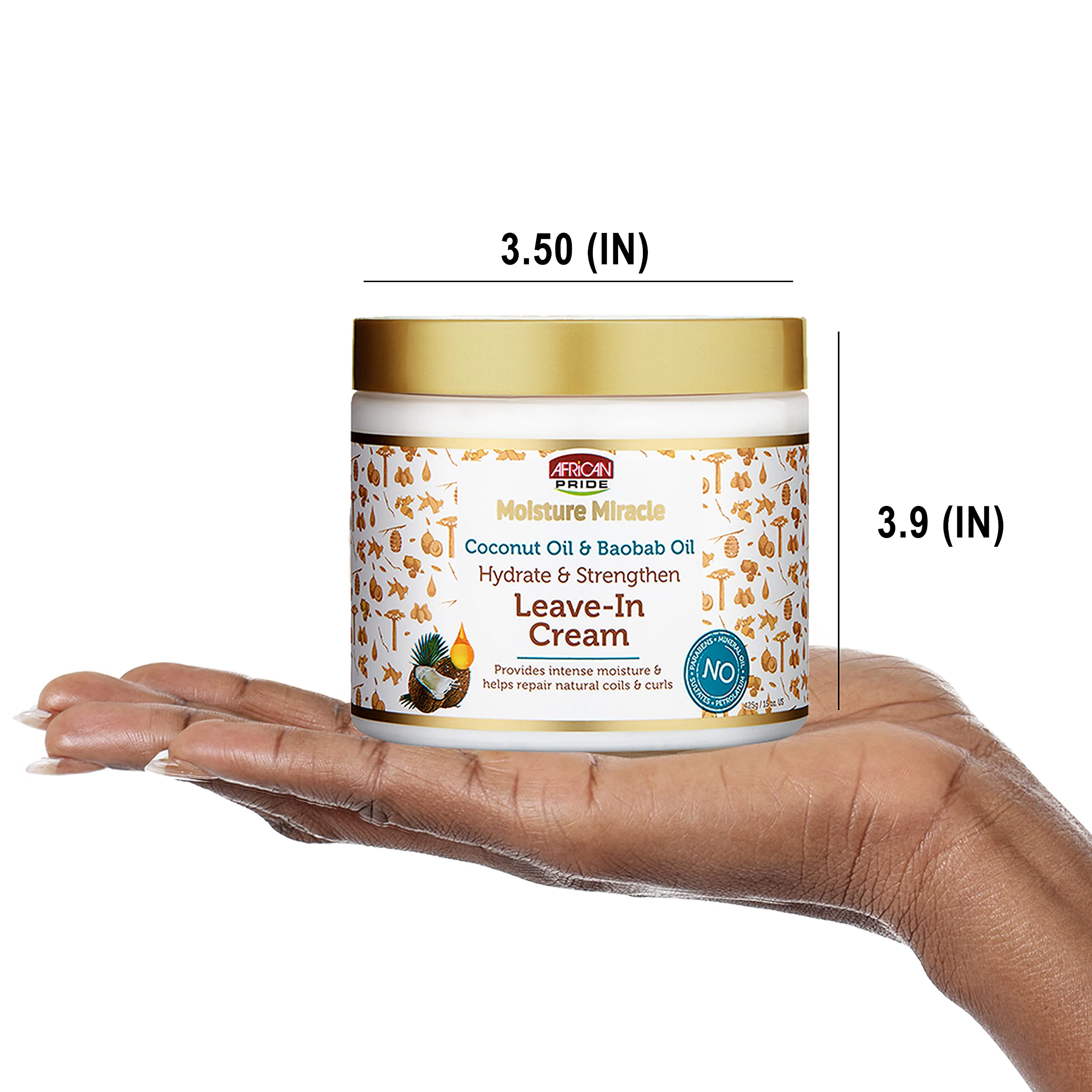 African Pride Moisture Miracle Pre-Shampoo & Leave-In Cream - Helps Minimize Hair Breakage & Provides Intense Moisture for Natural Coils & Curls, Detangles & Conditions, 12 Oz & 15 Oz