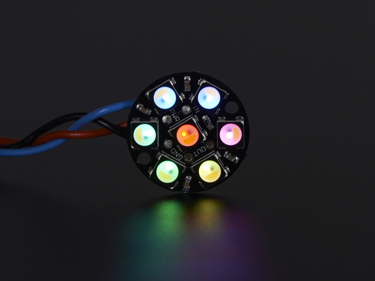 Adafruit Industries NeoPixel Jewel - 7 x 5050 RGBW LED w/Integrated Drivers - Warm White - ~3000K