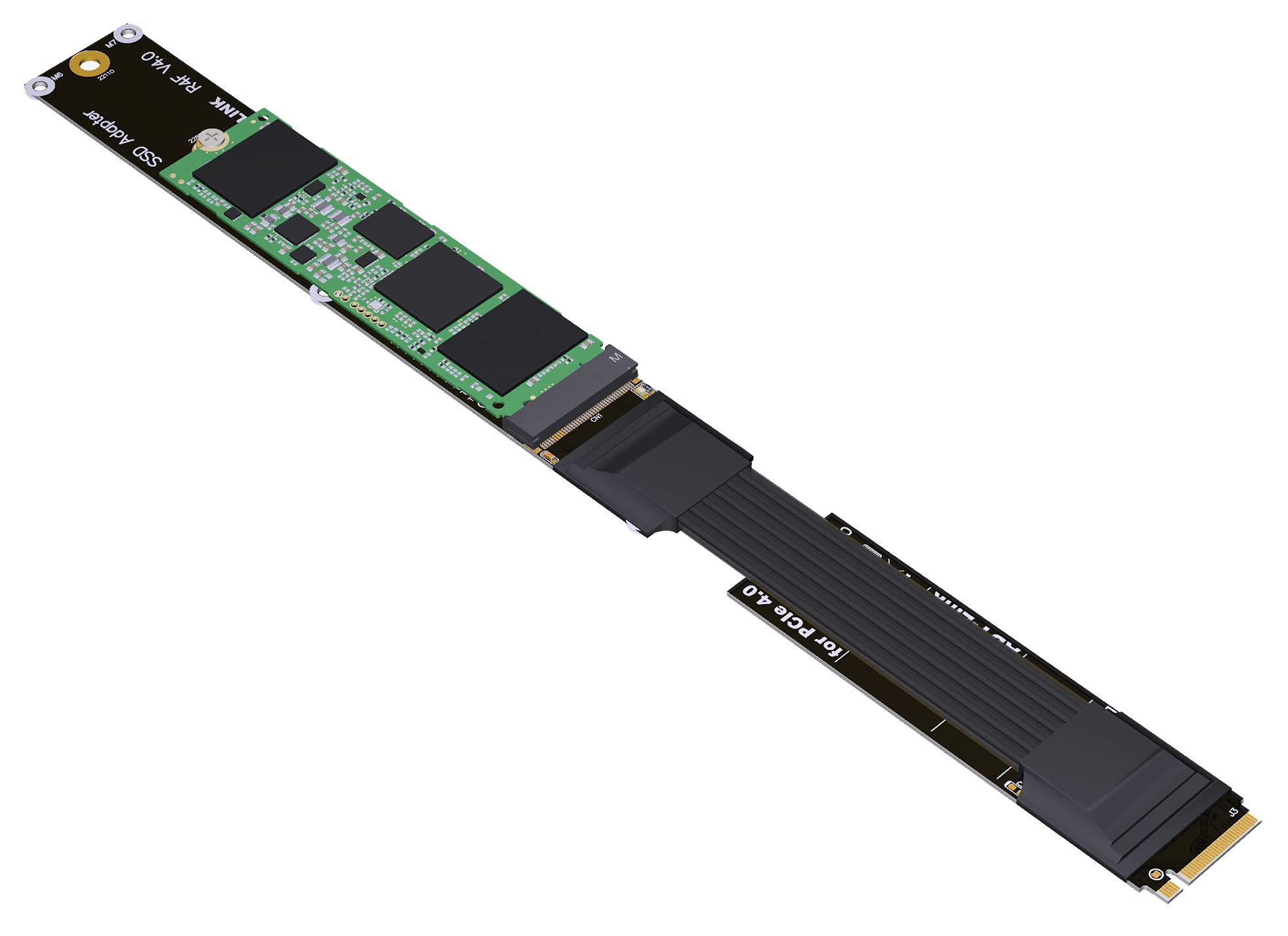 ADT-LINK M.2 NVMe SSD to PCI Express 4.0 X4 Extension Cable Full Speed 64G/BPS Solid State Drive Riser Card Support SSD 2230 2240 2260 2280 22110 (40CM,R44SF 4.0)