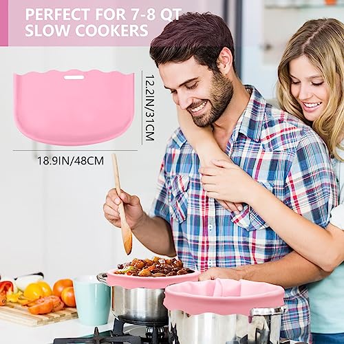 3 Pack Slow Cooker Liners Leakproof Newly Upgraded, Easy Clean Crock Pot Liners Reusable Silicone Bag Liners Fit 7-8 Quarts Oval or Round Pot