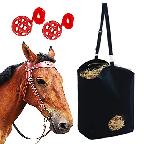 2 Packs Horse Treat Ball Hay Play Ball,1 Pack Hay Tote Bag ,Goat Toys Hay Ball Hanging Feeding Toy for Sheep Horse Goat Feeder and Relieve Stress