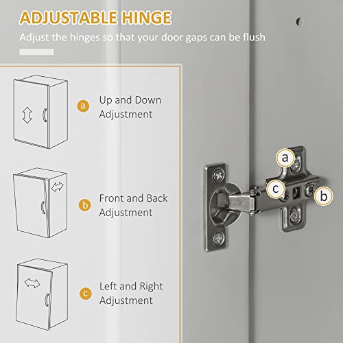 HOMCOM Modern Kitchen Pantry Freestanding Cabinet Cupboard with Doors and Drawer, Adjustable Shelving, Grey