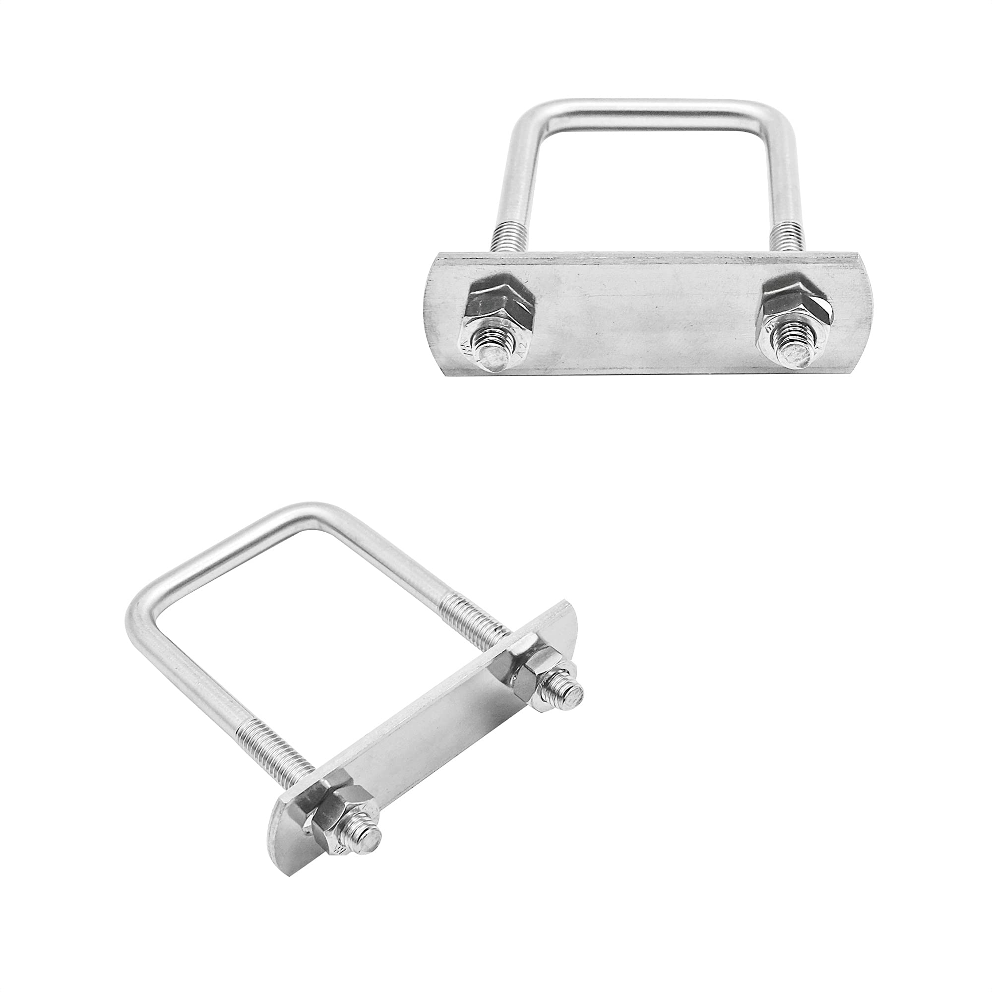 AGOOBO 10 Pack Square U Bolts, 304 Stainless Steel Tie Down U Bolt, Boat Trailer U Bolt (M6, W 1-3/8 x L 2-3/4 inch)