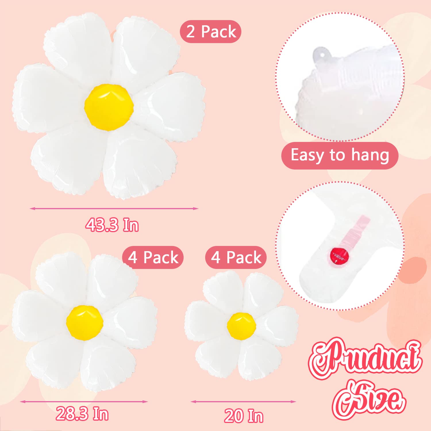 10 Pcs Daisy Balloons,