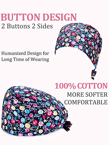 8 Pieces Working Caps with Button Tie Back Hats with Sweatband for Women Men (Animal Style)