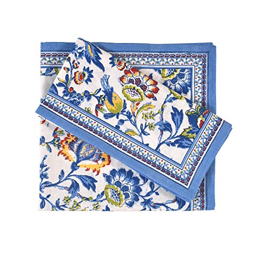 Cloth Napkins Set of 12 Cotton Linen Blend Printed Dinner Napkins Perfect for Parties Dinners Weddings Cocktail Christmas Napkins Cloth 20x20 Blue Floral