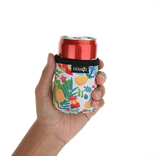 CM Soft Neoprene 7.5 Fl Oz Mini Can Sleeves Insulators Can Cooler Sleek Can Covers for Energy Drink & Beer Cans (7.5 OZ Holiday Pattern (2 Pcs))