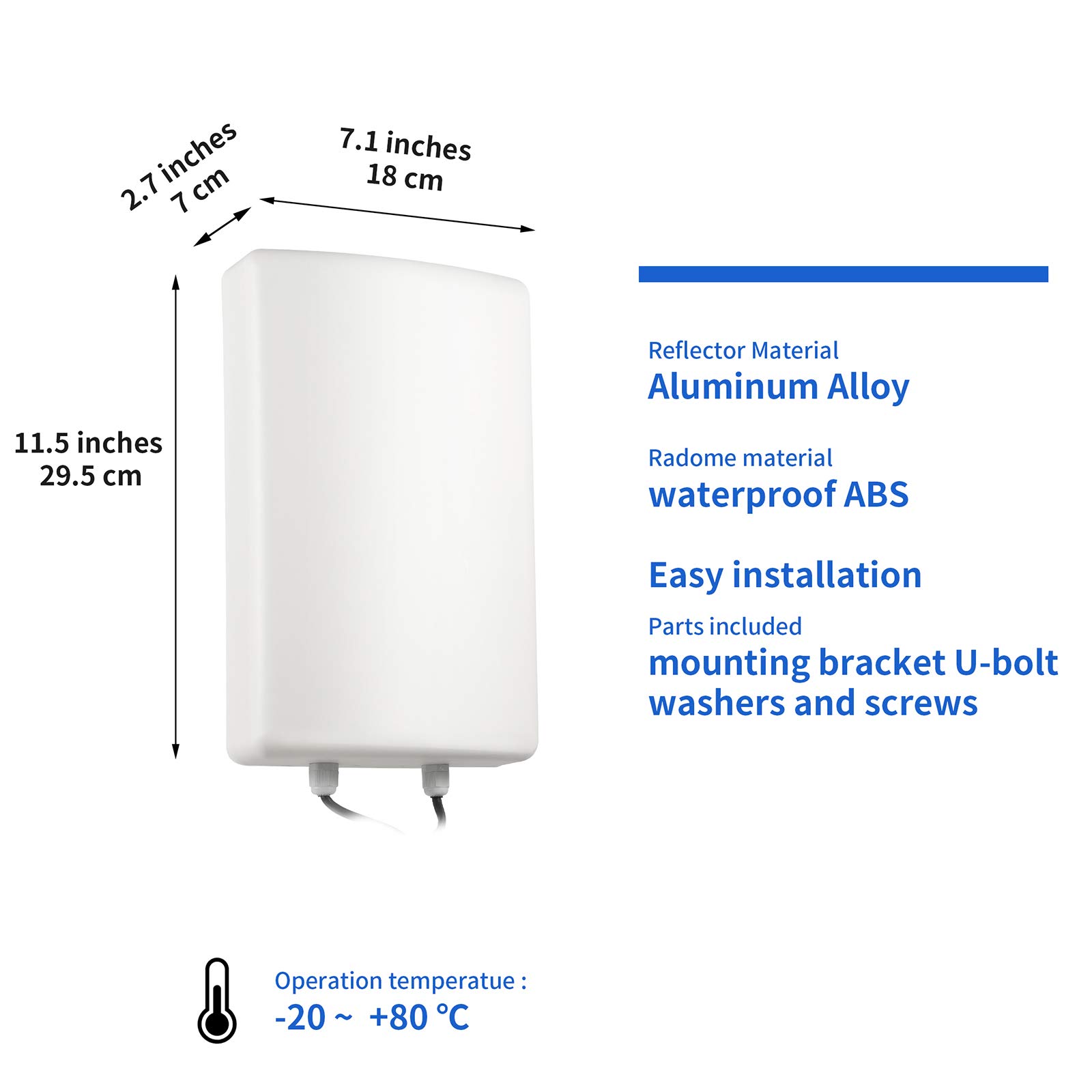 11dBi High Gain 2x2 MIMO Panel Antenna for 4G LTE & 5G Cellular Hotspots, Routers, & Gateways, T-Mobile Home Internet, Verizon, AT&T, T-Mobile Telus, Bell Cell Signal Booster, Eifagur