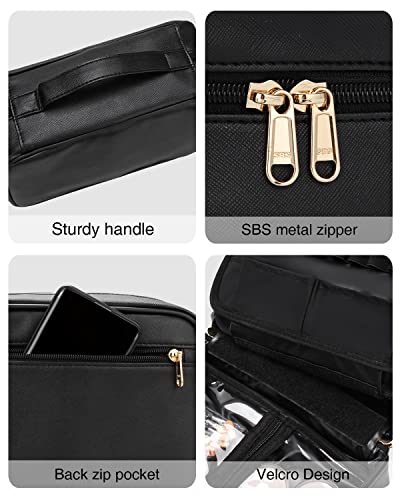 Chomeiu Lipstick Organizer, Lip Gloss Holder Detachable 60 Slots 3 Layer Lipstick Storage Case for Makeup Artists Travel Portable Cosmetic Bag Large Capacity with Waterproof PU Leather and Lining