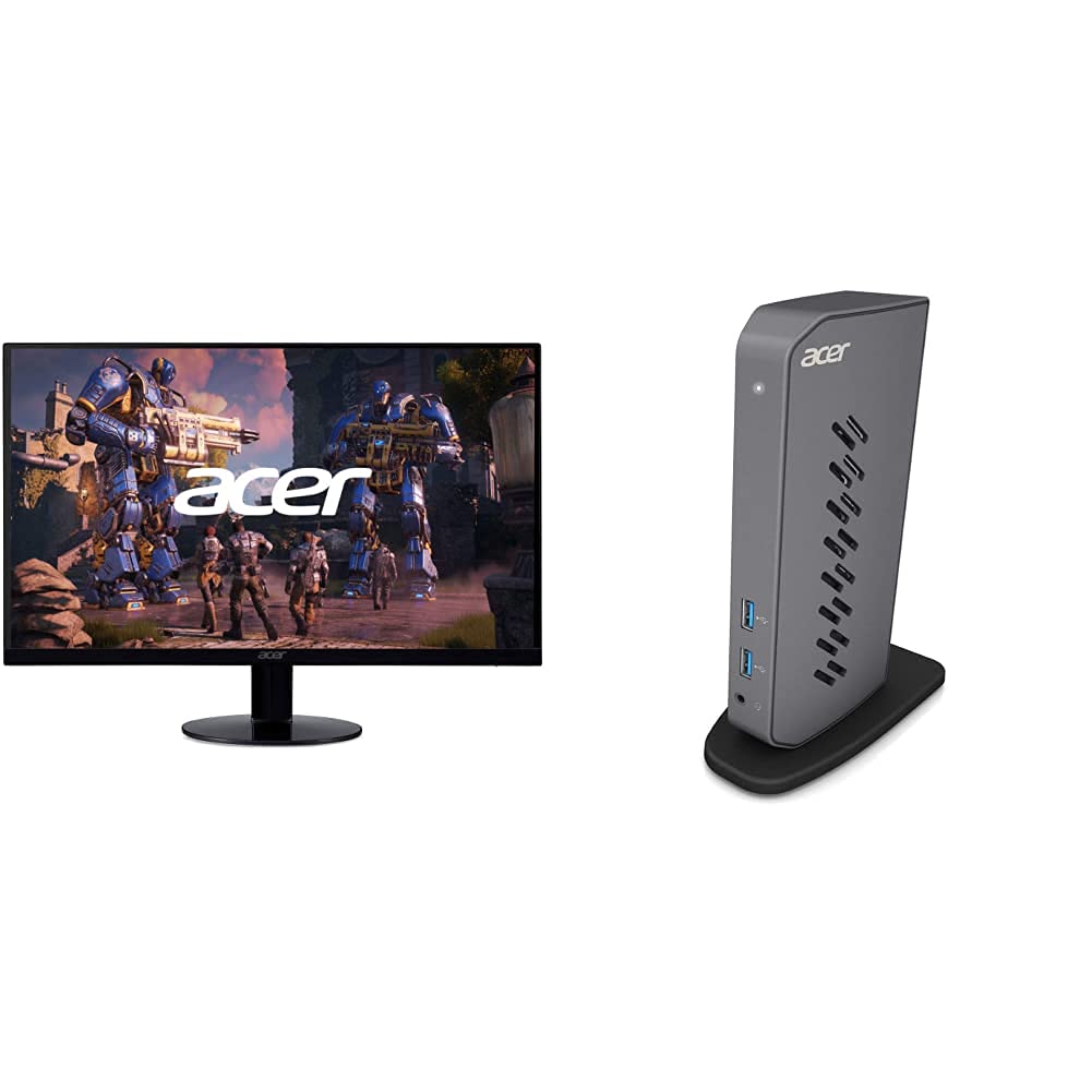 Acer SB240Y Bbix 23.8â FHD, Ultra-Thin Zero-Frame IPS Monitor, AMD Radeon FREESYNC, 75Hz, HDMI & VGA USB 3.0 Dock U301, 2 x HDMI | 1 x USB 3.1| 4 x USB 2.0| 2 x USB 3.1 Gen 1