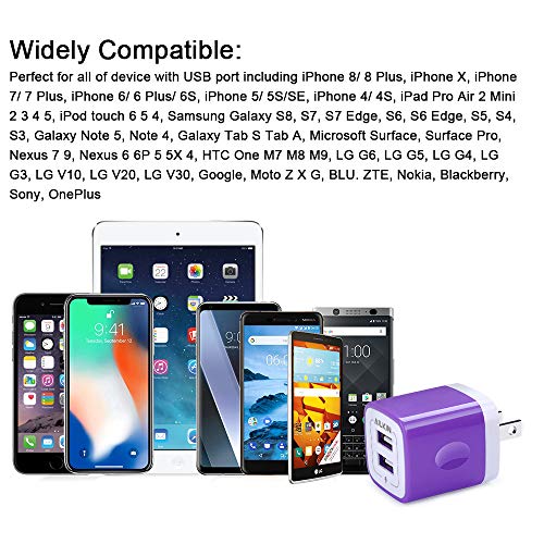 3Pcs Wall Charger Cube 2.1A Dual USB Charger Station USB Plug AC Adapter Base Box Plug Cube for iPhone 15 14 13 12Pro/11/SE/X/XS Max/8/7 Plus/6S, iPad Pro Air/Mini, Samsung Galaxy, Block Box Brick