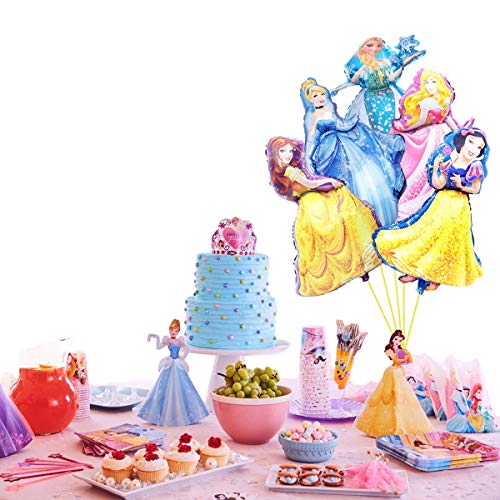 5 pcs Disney Princess balloons, disney-themed party supplies, Kids Birthday Party decorations.