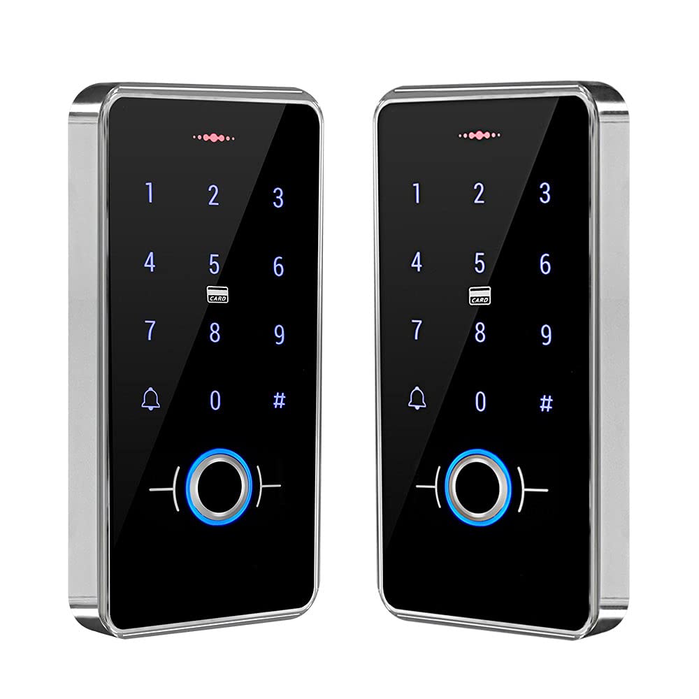HFeng Outdoor IP68 Waterproof RFID Access Control Keypad Fingerprint Biometrics Access Controller WG26/34 Card Reader + 10pcs 13.56MHz Keyfobs for Home/Office