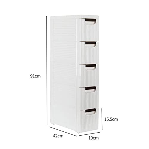 4-Tire Cart Organizer Unit with Narrow Slim Container Storage Cabinet for Bathroom Bedroom (Size : 5 Floor)