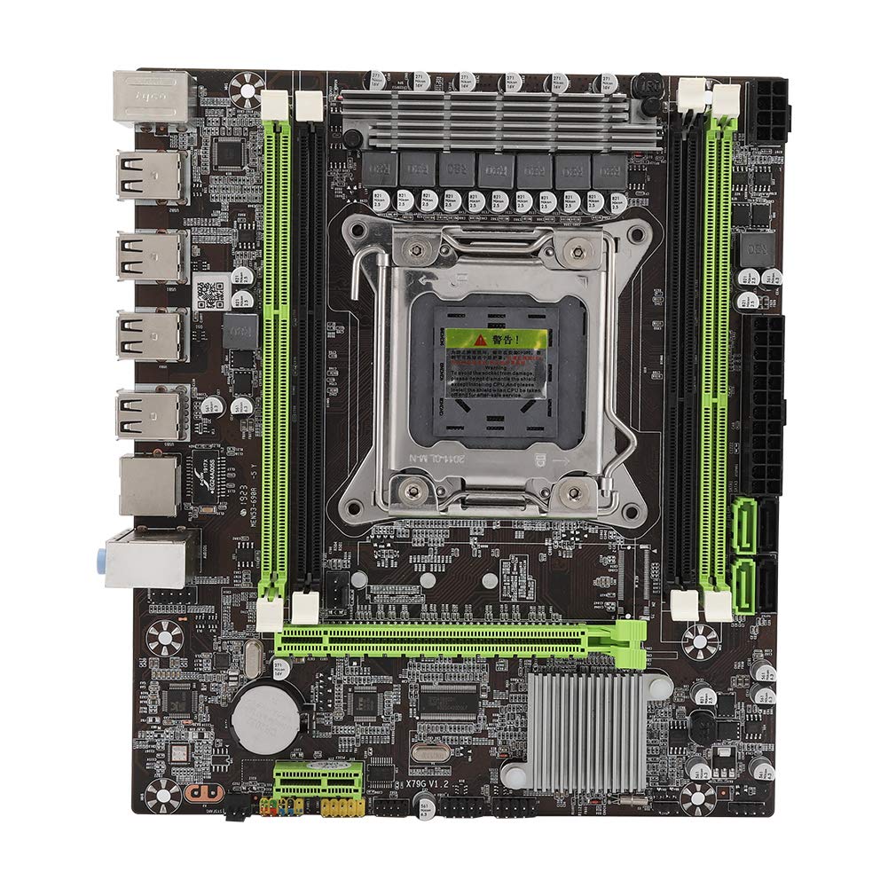 Hopcd Desktop Computer Motherboard, LGA 2011 Motherboard Support 1066/1333/1600 / 1866MHz DDR3+ RTL8111H Gigabit Network Card / SATA3.0+PCI-E /6-Channel Audio Chip