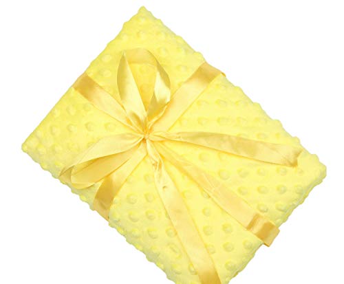 Annlaite Unisex Children's Baby Quilt Soft Baby Blanket Minky Dot- Sherpa Fleece Baby Blanket 30 by 40 Inch Pink