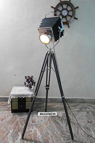 Vintage Camera Style Chrome Search Light Grey Color Tripod Spot Light Gift collectibel
