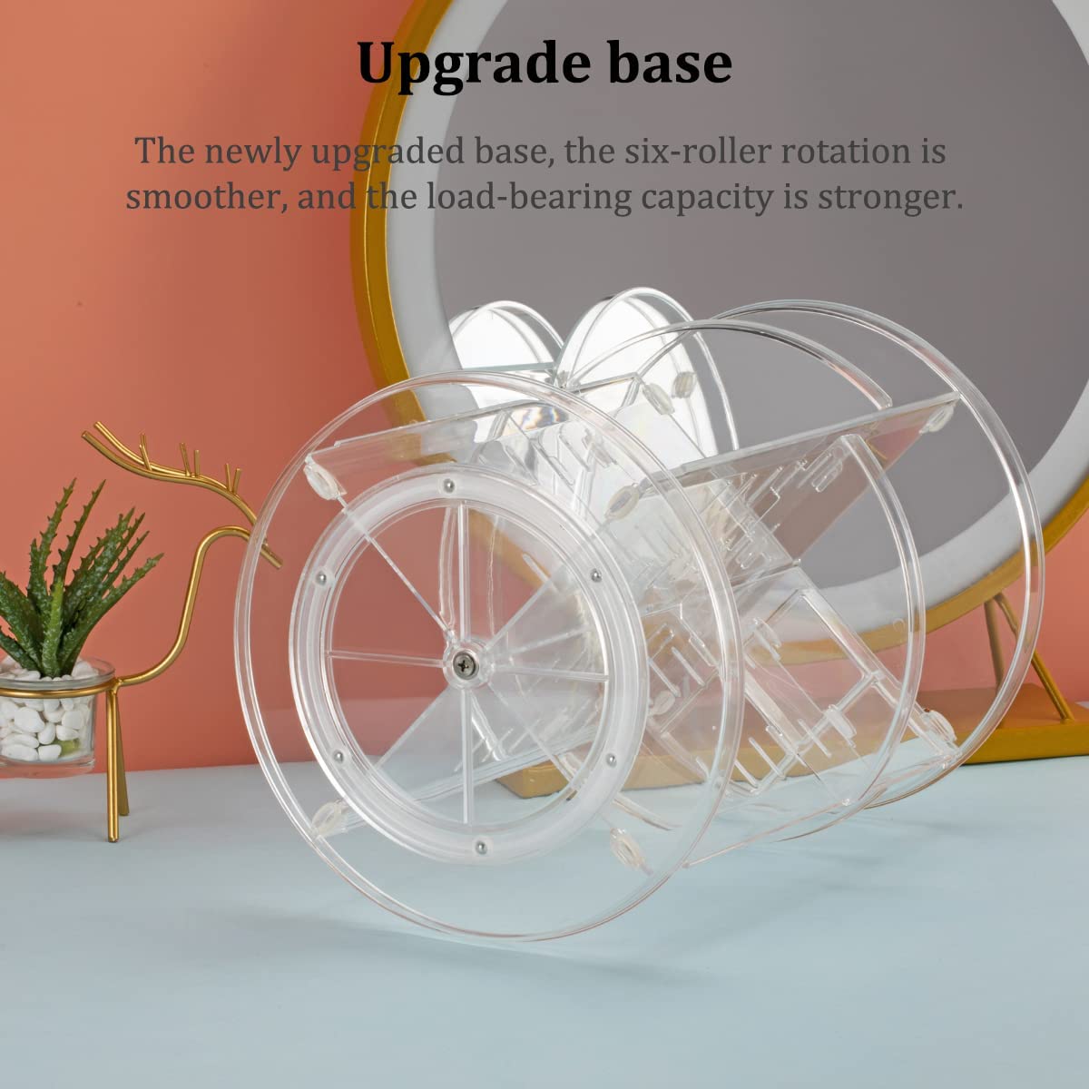 Argox 360° Rotating Makeup Organizer, Skincare Storage Box, Cosmetic Display Case with Brush Holder Perfume Tray, Multifunctional Rotating Rack Suitable for Dressing Tables and Bathroom Countertops