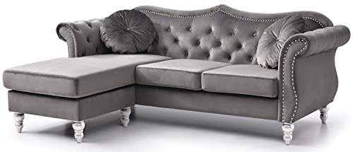 Glory Furniture Hollywood Reversible Sectional, Dark Gray