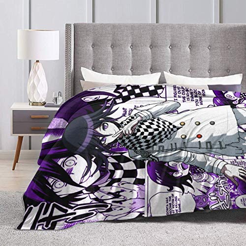 EISVALAYA Danganronpa Flannel Throw Blanket Lightweight Comfy Fluffy Warm Cozy Plush Cover Soft Queen Bed Twin Sofa Office (Danganronpa Kokichi Ouma, Medium 6050in)
