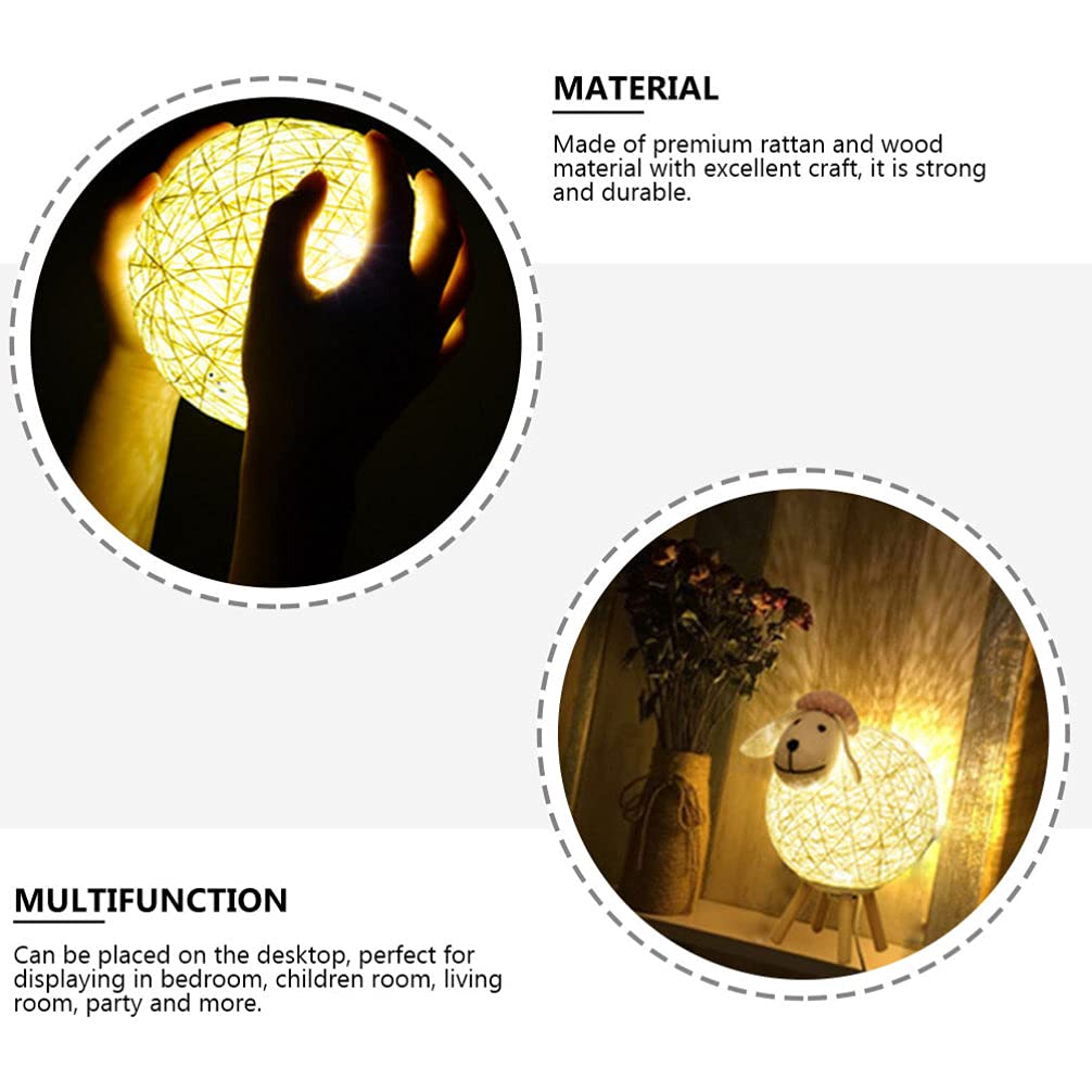 Novelty Lighting 1pc Sheep Night Light Battery Powered Night Light Sheep Shape Decorative Lamp for Indoor Decor Alpaca Night Light Home led Night Ligh Portable Bed