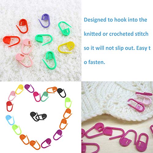 500 Pieces Colorful Knitting Markers Crochet Clips, Knitting Crochet Stitch Markers, Stitch Counter Needle Clips for Knitting DIY Craft Plastic Safety Pins