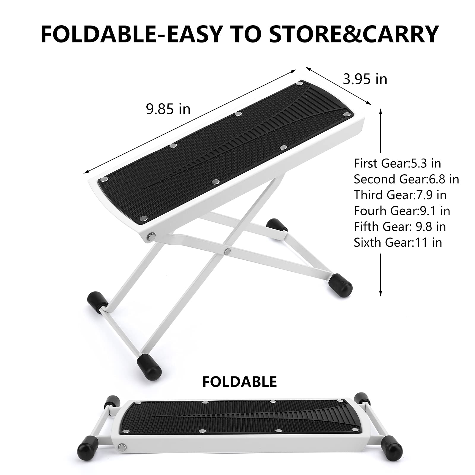 Pedicure Foot Rest, Non-Slip East-at Home Beauty 6 Heights Adjustable Sturdy Manicure Foot Rest, Treat Your Feet No More Bending or Stretching