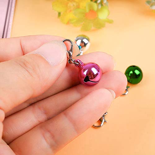 Aoche Pet Bells for Dog Cat Collar 6 pack,Charm Pet Pendant Accessories with1 Pack Stainless Steel Keychain (XS)
