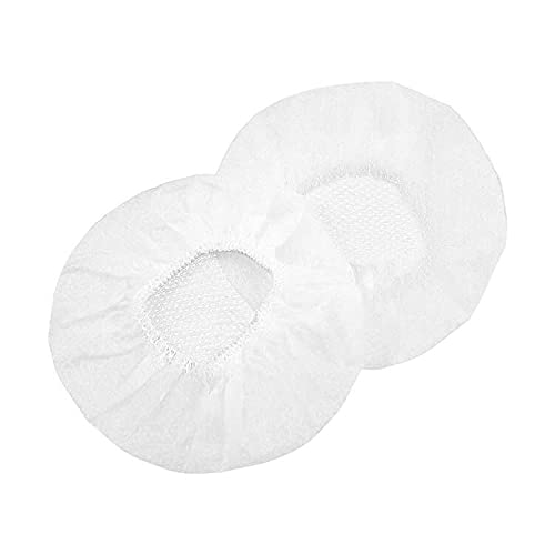 100Pcs White Non-Woven Sanitary Headphone Ear Cover, Disposable Super Stretch Covers Washable, for Most On Ear Headphones with 6~8.5cm Earpads (M - 9cm)