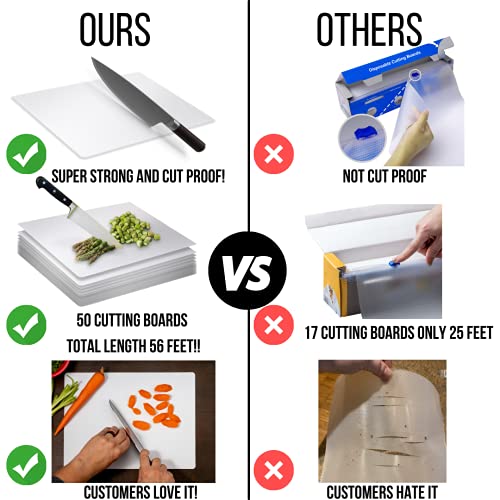 Crown 25 Count Premium Quality Disposable Cutting Boards ~17 Inch X 12 Inch Disposable Sheets For Kitchen And Commercial Use ~ Patent Pending ~ Recyclable Disposable Cutting Board Sheets