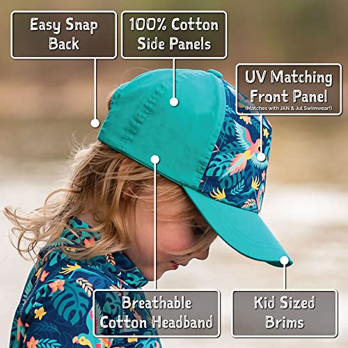 JAN & JUL Baby Toddler Base-Ball Cap with Sun Protection (Parrot, 6-24 Months)