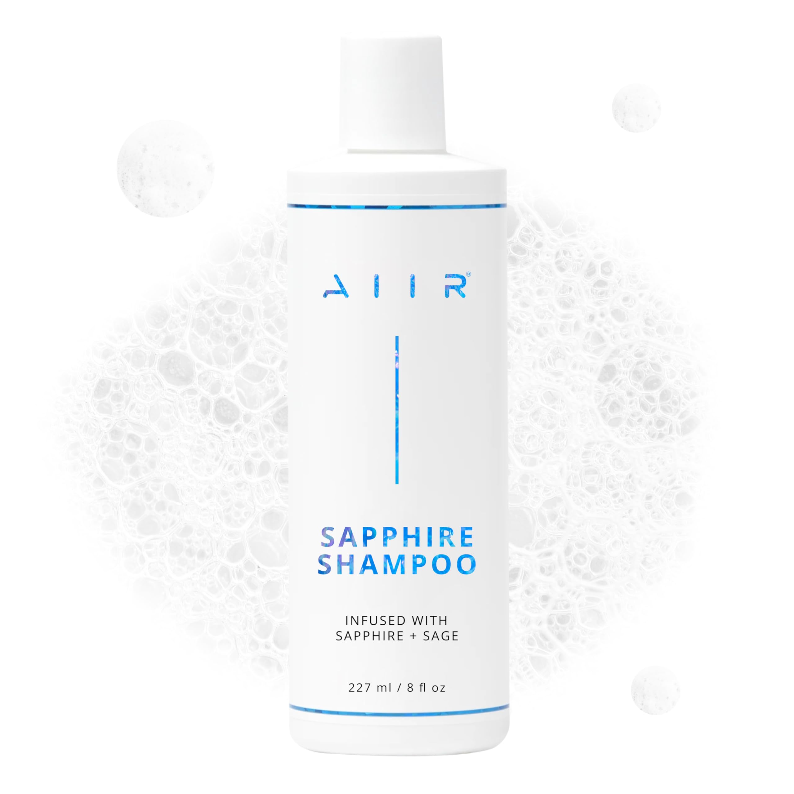 AIIR Sapphire Shampoo - Natural Hair Growth & Shine Formula - Crystal Infused, Vegan, Sulfate-Free, Color-Safe Professional Hair Care - 8 oz
