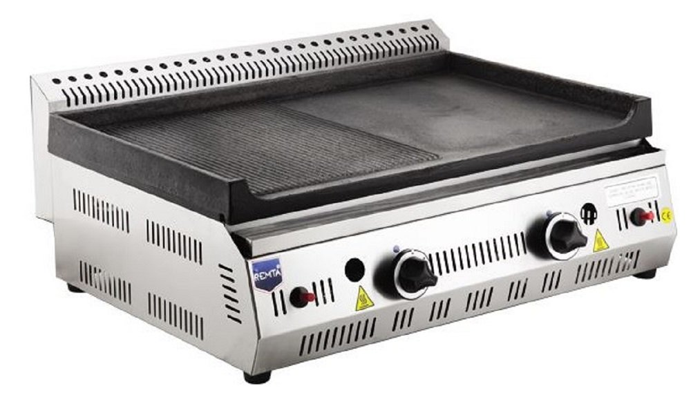28 '' (70 cm) NATURAL GAS industrial Commercial Kitchen Equipment GROOVED AND FLAT CAST IRON SURFACE Countertop Flat and Grooved Restaurant Catering Cooktop Manual Griddle