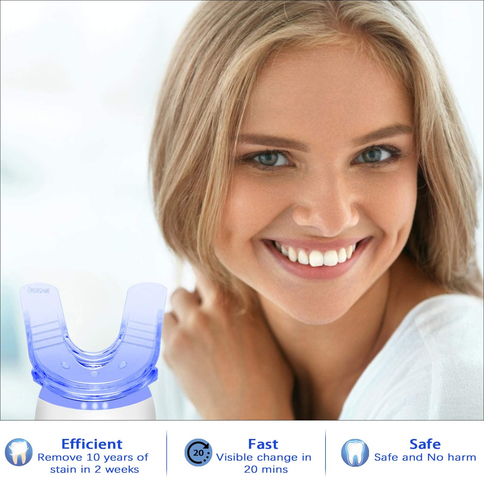 Agoal Teeth Whitening, Teeth Whitening Kit with LED Light, Non-Sensitive Teeth Whitener Pen with Tooth Whitening Gel and Soft Mouth Tray