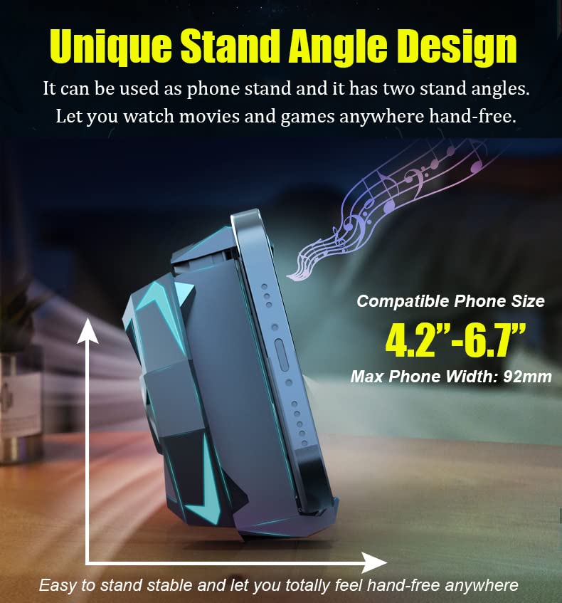 17 in 1 Universal Mobile Phone Cooler Radiator with LED Light, Cell Phone Cooling Fan Heat Sink, 2pcs L2R2 Mobile Game Controller Triggers for PUBG/Fortnite/Call of Duty w/ 12pcs Finger Gloves Sleeves