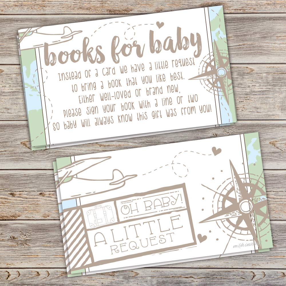 50 Adventure Books for Baby Shower Request Cards - Baby Shower Invitation Inserts