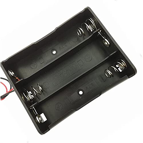 AIMPGSTL 18650 Battery Holder Bundle with Wire,4PCS 18650 Battery Holder Case 3.7V, 4 x 3.7V Series DIY Battery Storage Boxes, 4 Slots Black Plastic Batteries Case for 18650 Battery