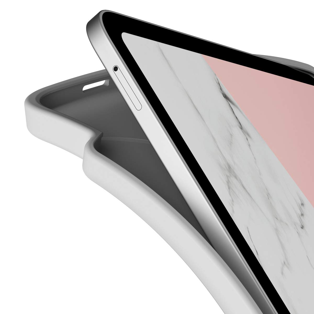 i-Blason Cosmo Case for New iPad Pro 12.9 Inch (2022 2021 2020 Release), Full-Body Trifold Stand Protective Case Smart Cover with Auto Sleep/Wake & Pencil Holder (Marble)