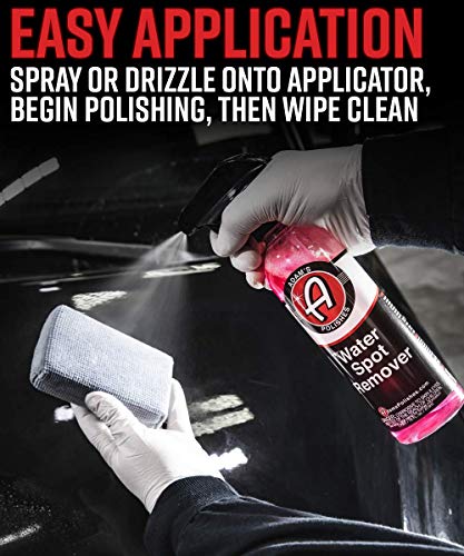 Adam's Water Spot Remover - Hard Water Stain Remover For Glass, Shower doors, Paint, Windows, Car Detailing & More | Bio Safe Calcium, Magnesium & Soap Scum Remover Formula (16oz)