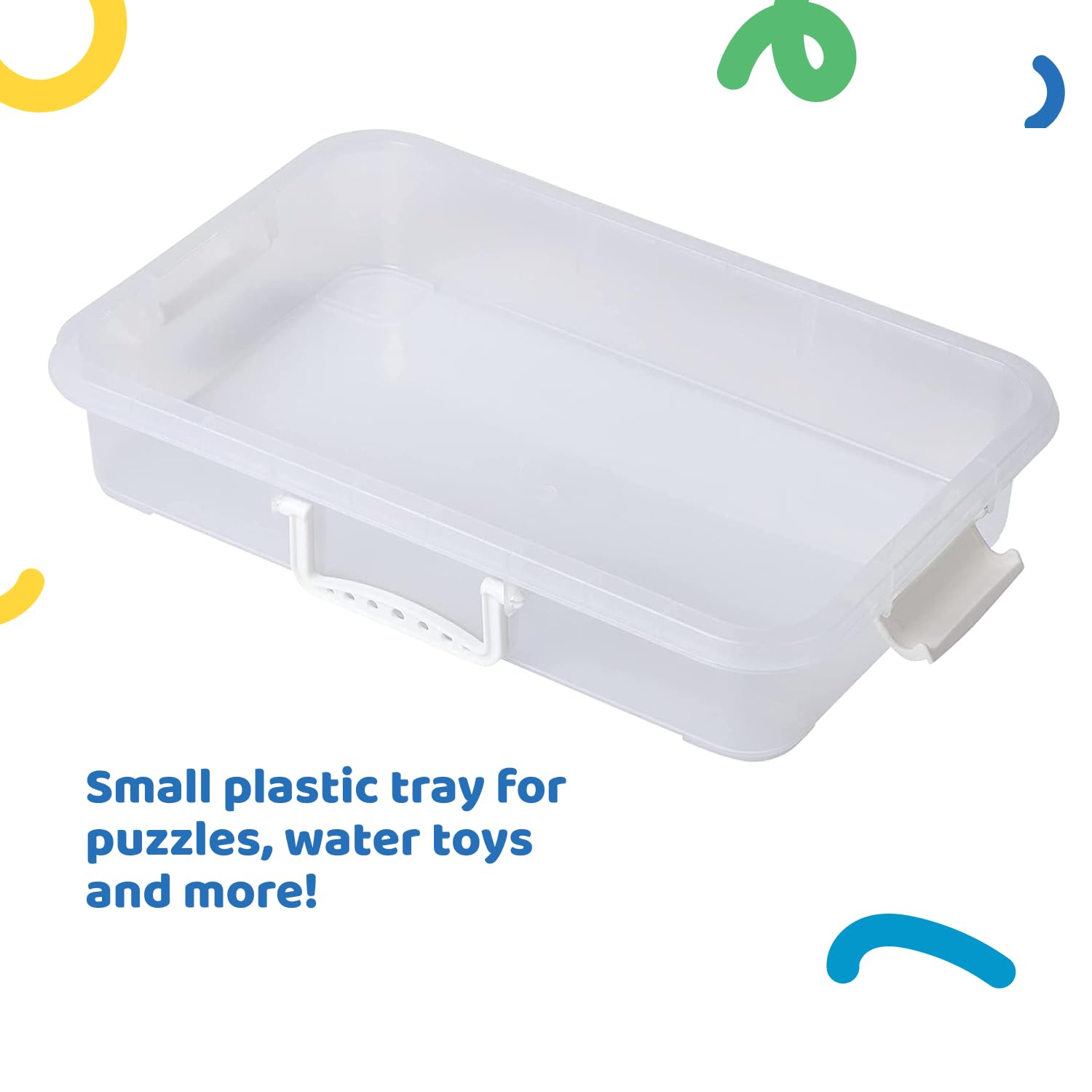 15Inch Portable Sensory Bin Play Tray with Lid, Fill with Water, Sand, Beads and More. Works with Moon Sand, Kinetic Sand, Orbeez Water Beads and More.