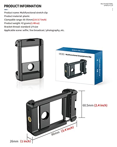 17 mm Thread Lens Adapter, Telephoto Lens Phone Mount Sturdy and Wear-Resistant, Lens Holder Suitable for All Lens&Telephoto Lens with 17mm Thread, Works with Almost All Smartphones