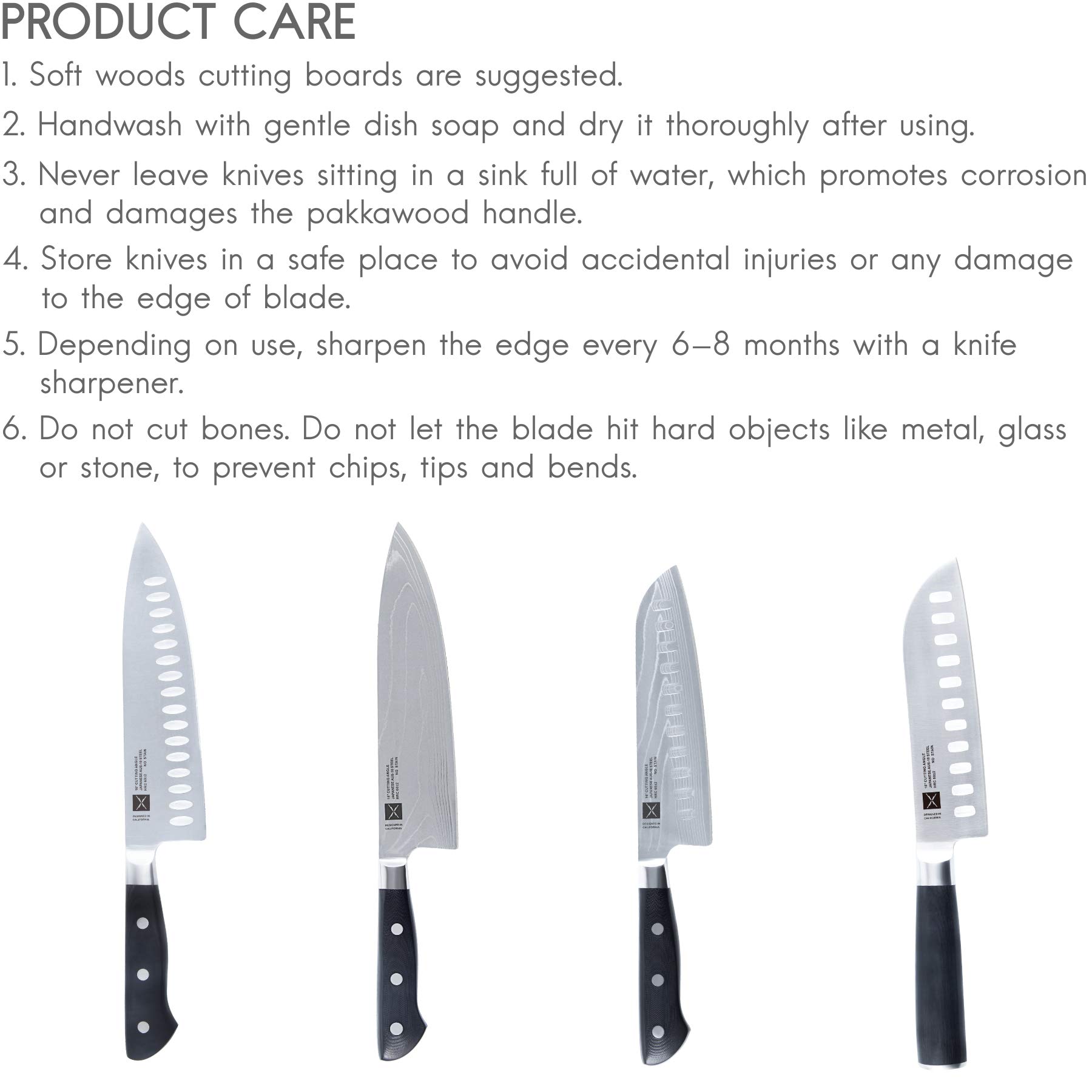 Fortune Candy 8 Inch Chef’s Knife - Japanese AUS-10 Stainless Steel Kitchen Knife - Full Tang, Classic Handle (Silver)