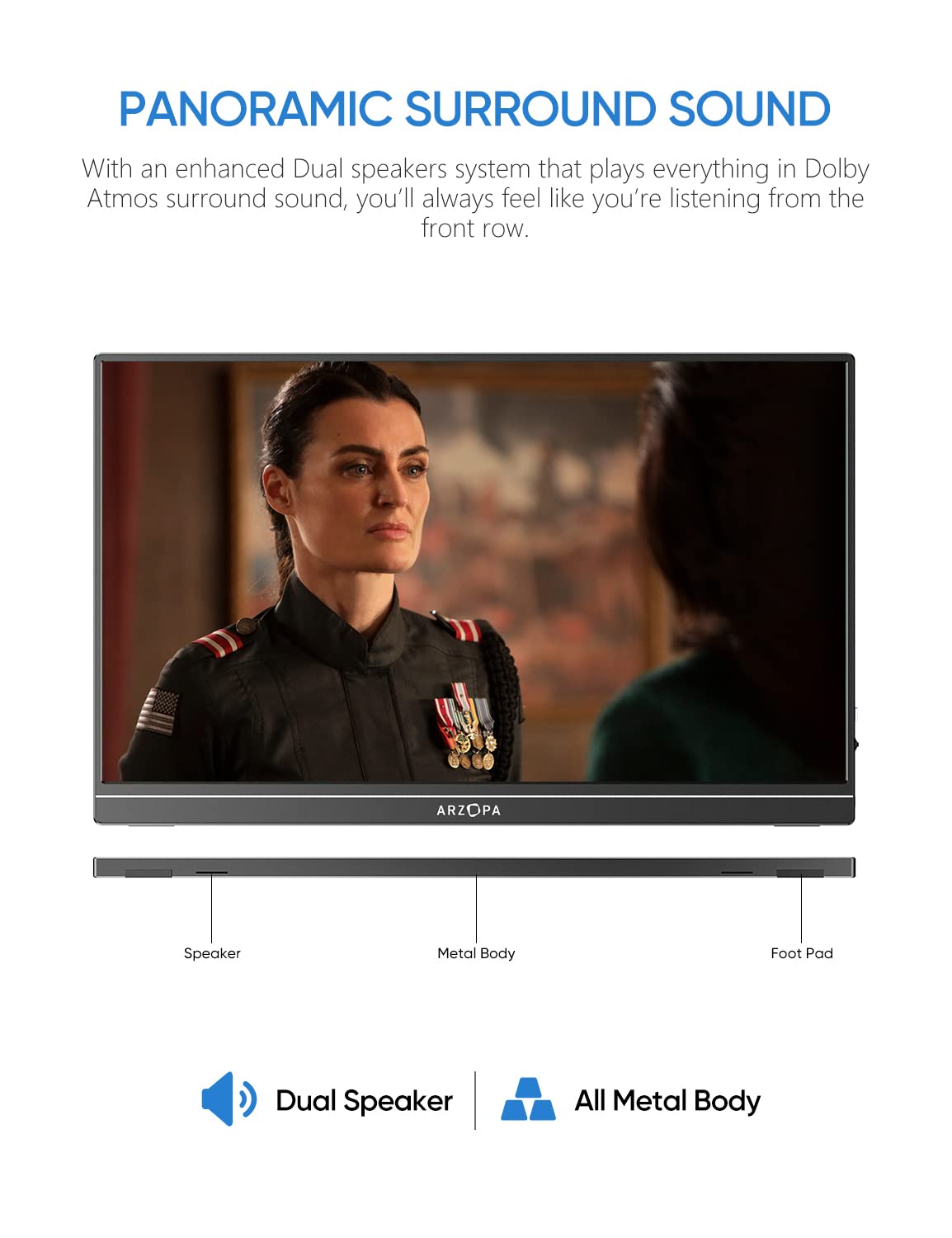 ARZOPA Portable Monitor 17.3 Inch, 1080P FHD HDR IPS Laptop Computer Monitor HDMI USB C External Screen with Dual Speakers for PC Mac Phone Xbox Switch PS5 -A1 MAX