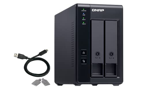 QNAP TR-002 2 Bay USB Type-C Direct Attached Storage (DAS) with Hardware RAID (Diskless) (TR-002-AMZ-US)