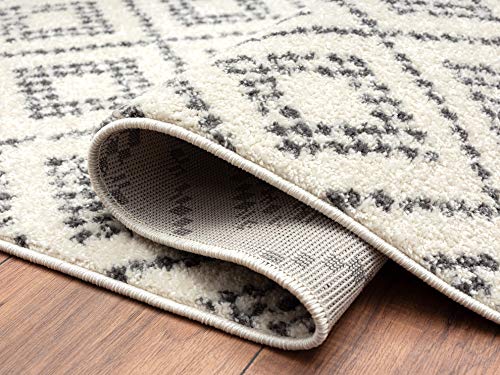 Abani Rustic Grey & Ivory Classic Area Rug, Moroccan Design Medallion Symmetrical 6' x 9' Living Room Carpet Rugs