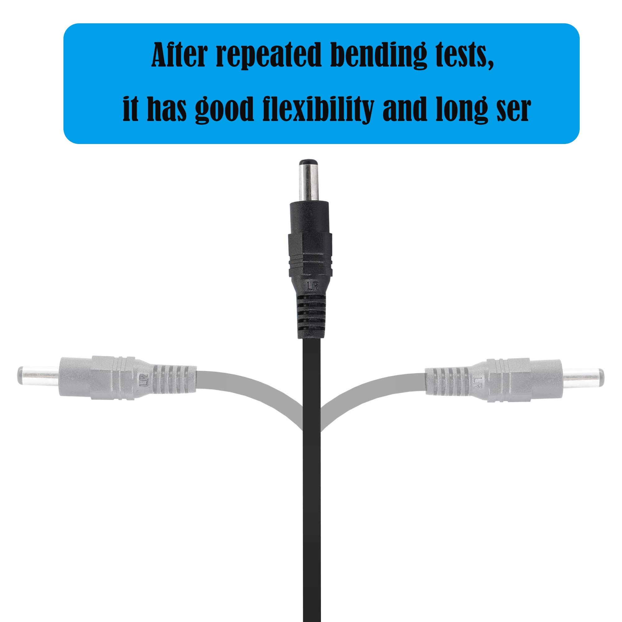 GINTOOYUN DC Y Splitter Cable 1 Male to 2 Female,5.5mm x 2.1mm DC Power Extension Adapter Cable,for CCTV Surveillance Cameras,Surveillance Routers,DVR,and More(2PCS