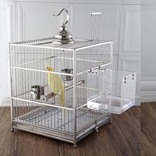 EnoYoo Bird Bath Cage, Cleaning Pet Supplies Cockatiel Bird Bathtub with Hanging Hooks for Little Bird Parrots Spacious Parakeets Portable Shower for Most Birdcage