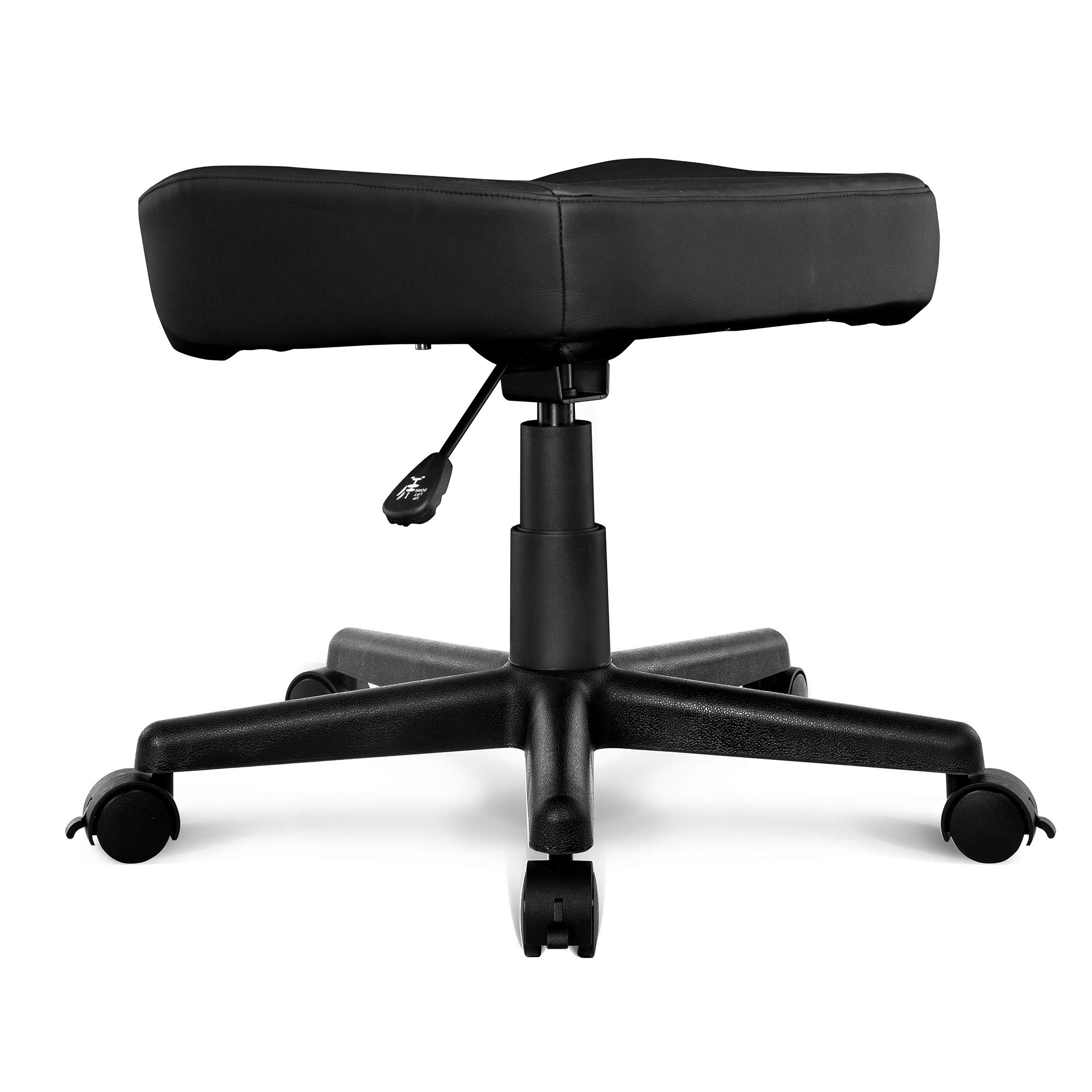 AKRacing Footstool with PU Leather, Height Adjustable with Wheels, Ottoman Foot Rest for Office and Gaming Chairs - PC; Mac; Linux, Black, (AK-Stool-BK)